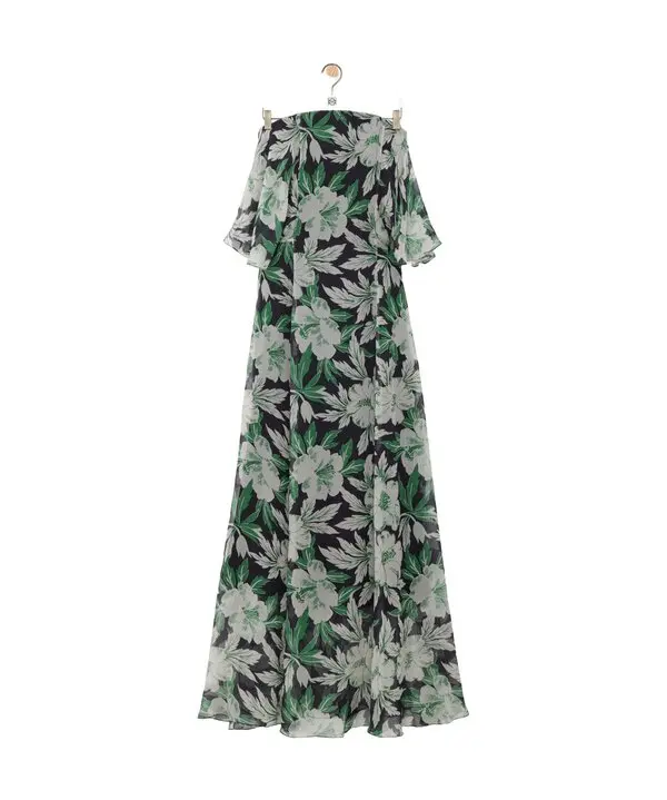 Loewe Floral-printed Off-shoulder Maxi Dress - Multicolor
