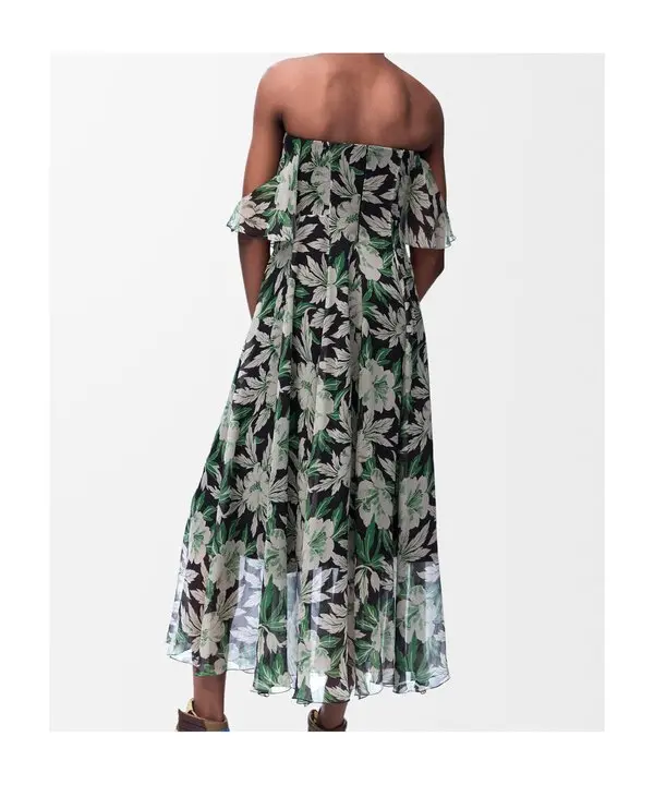 Loewe Floral-printed Off-shoulder Maxi Dress - Multicolor