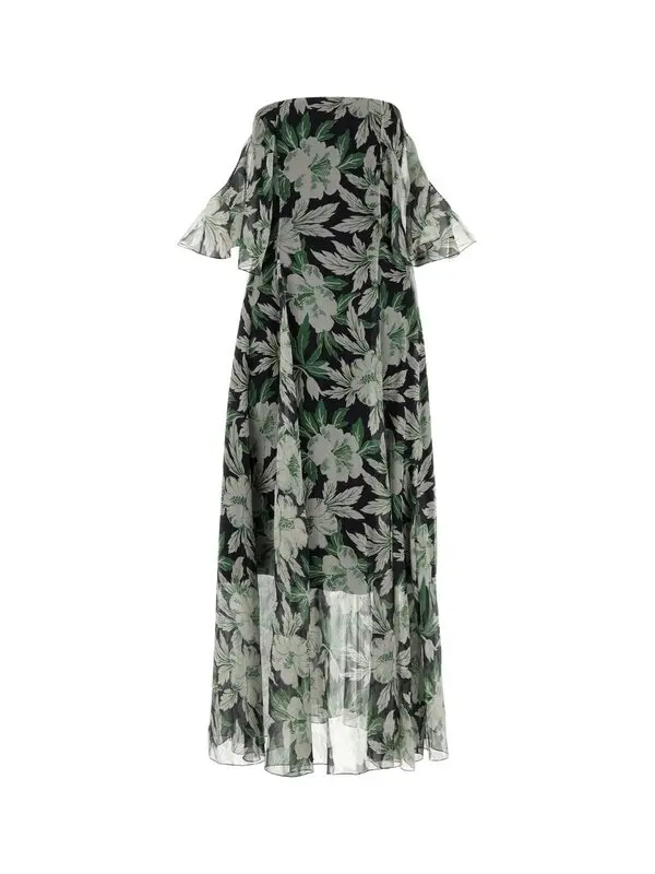 Loewe Floral-printed Off-shoulder Maxi Dress - Multicolor