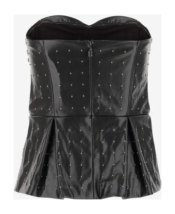 ROTATE BY BIRGER CHRISTENSEN Logo Embellished Strapless Top