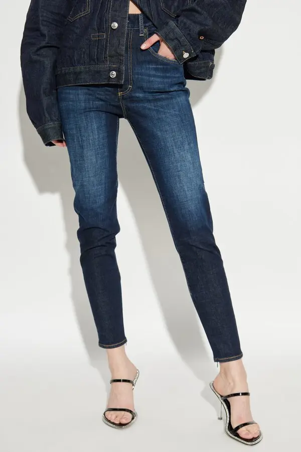 Dsquared2 High Waist Tapered Skinny Jeans