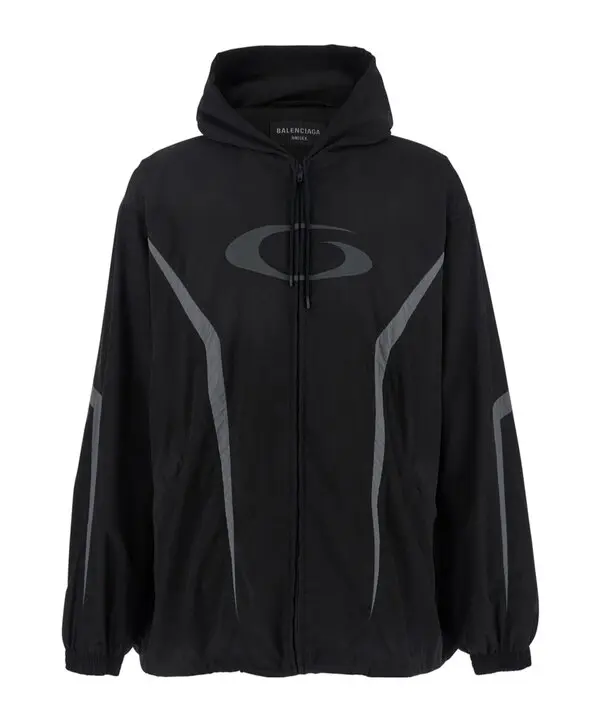 Balenciaga Hooded Zip-up Track Jacket - No
