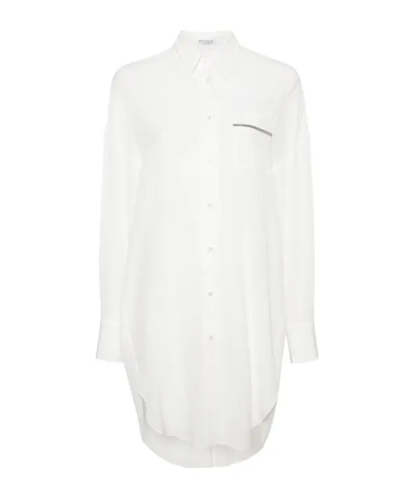 Brunello Cucinelli Embellished Long-sleeved Buttoned Shirt