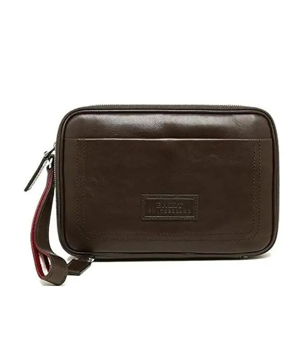 Bally Leather Clutch With Logo Detail - Black