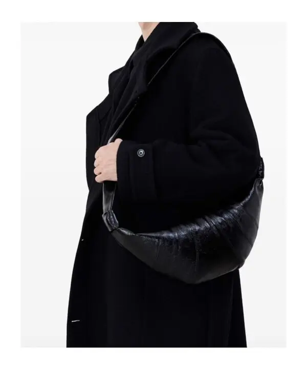 LEMAIRE Croissant Zip-up Medium Crossbody Bag - Black