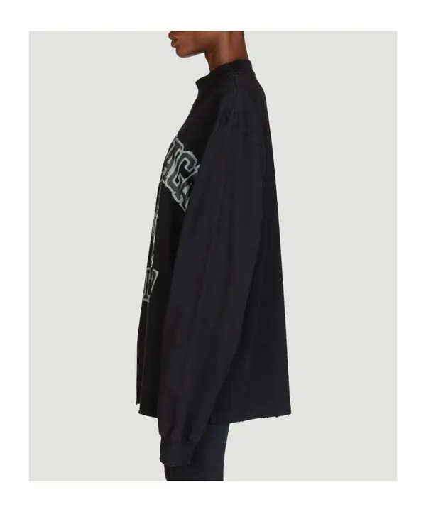 Balenciaga Logo Print Long Sleeve T-shirt