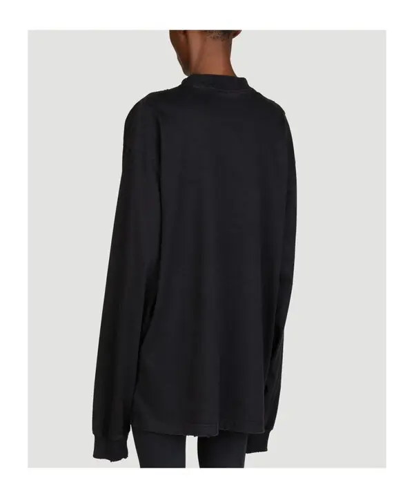 Balenciaga Logo Print Long Sleeve T-shirt