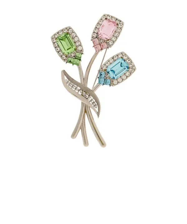 Dolce & Gabbana Dolce Gabbana Sartoria Floral Embellished Brooch - Yellow