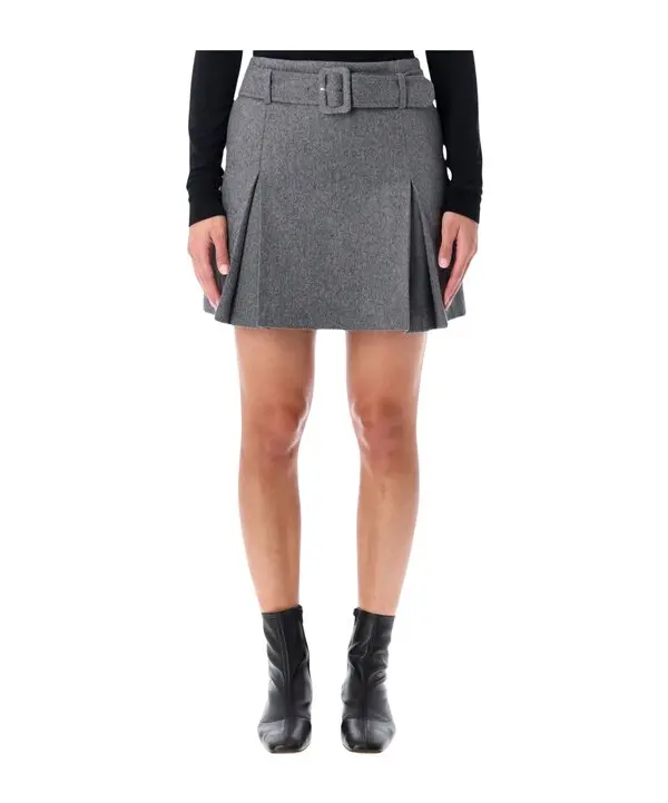 A.p.c. Belted Mini Skirt - Grey