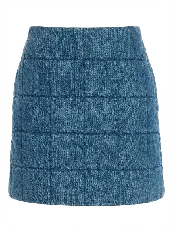 Gucci Denim Quilted Skirt
