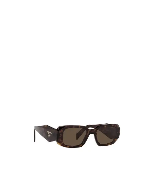 Prada Rectangular Frame Sunglasses With Logo - Brown