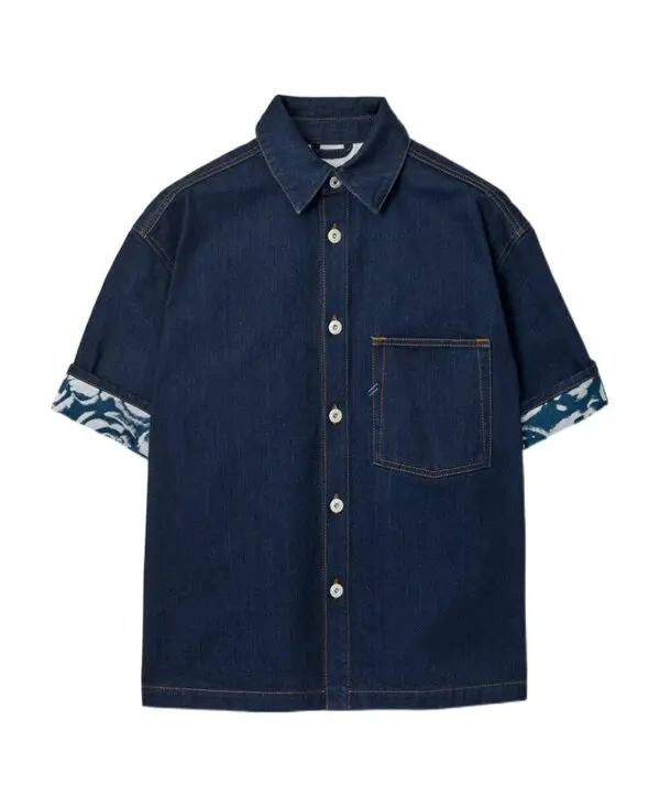 Burberry Logo Patch Denim Shirt - Blue