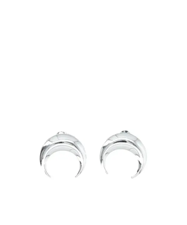 MARINE SERRE Mini Moon Earrings - Silver