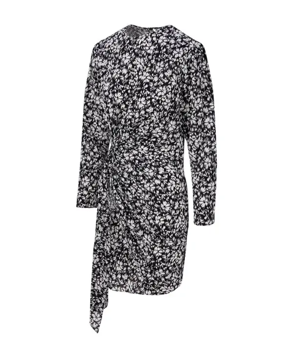 Isabel Marant Étoile Floral Print Mini Dress With Knot Detail - Black