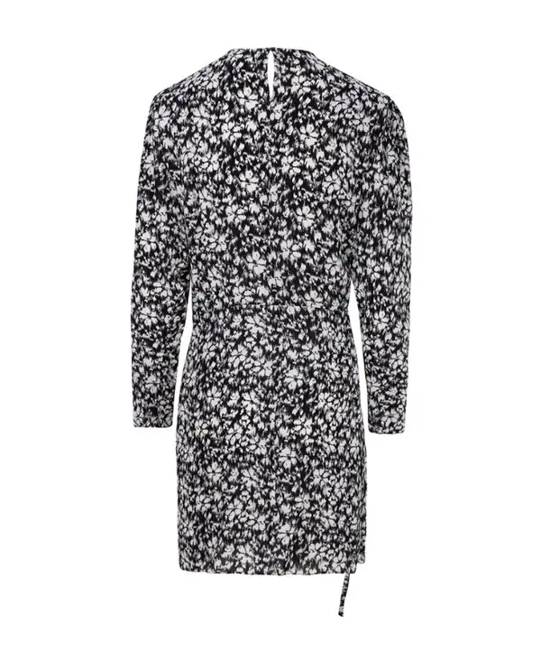 Isabel Marant Étoile Floral Print Mini Dress With Knot Detail - Black
