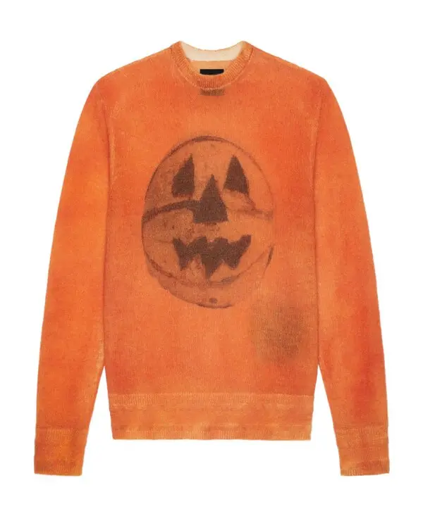 Givenchy Mohair Blend Printed Crewneck Jumper - Red