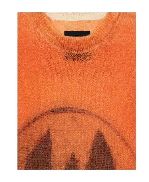 Givenchy Mohair Blend Printed Crewneck Jumper - Red