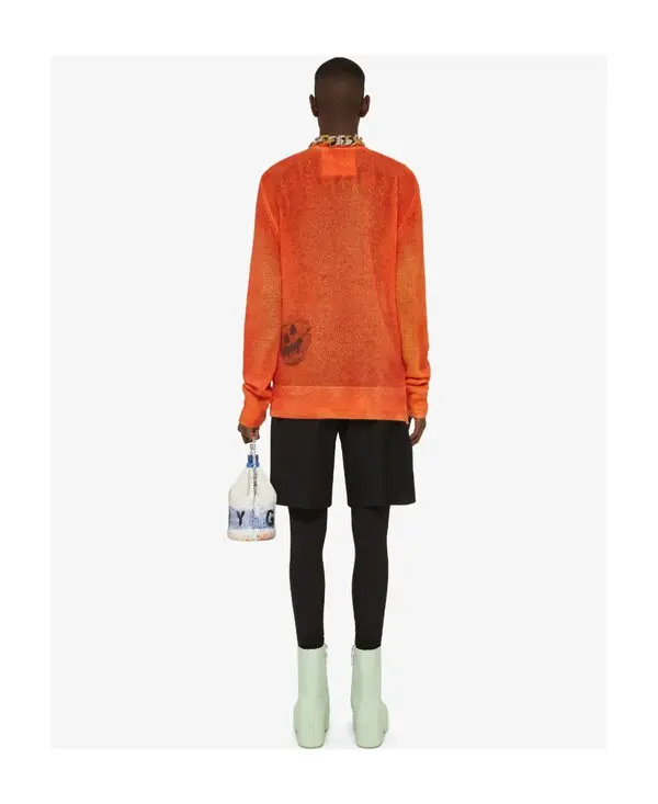 Givenchy Mohair Blend Printed Crewneck Jumper - Red