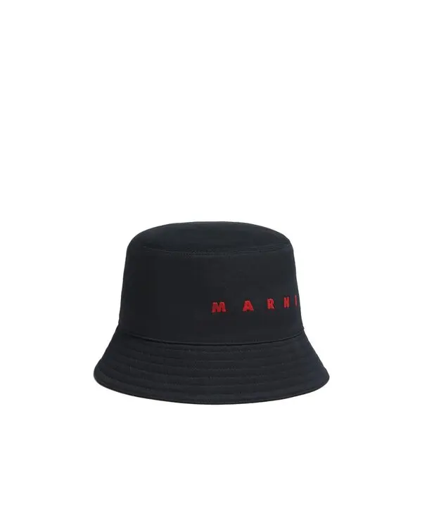 Marni Embroidered Logo Bucket Hat - Black
