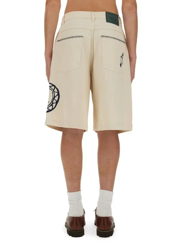 Drole De Monsieur Belted Shorts With Multiple Pockets