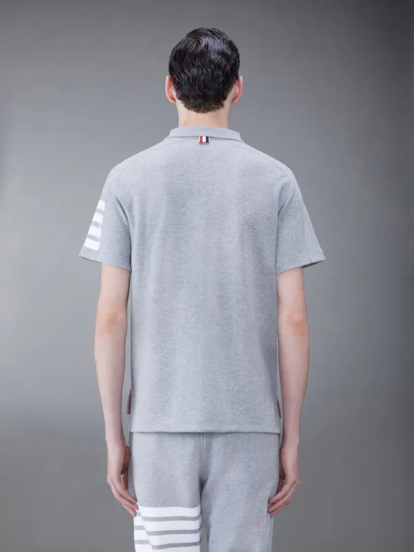 Thom Browne 4-bar Short Sleeve Polo Shirt - Light Gray