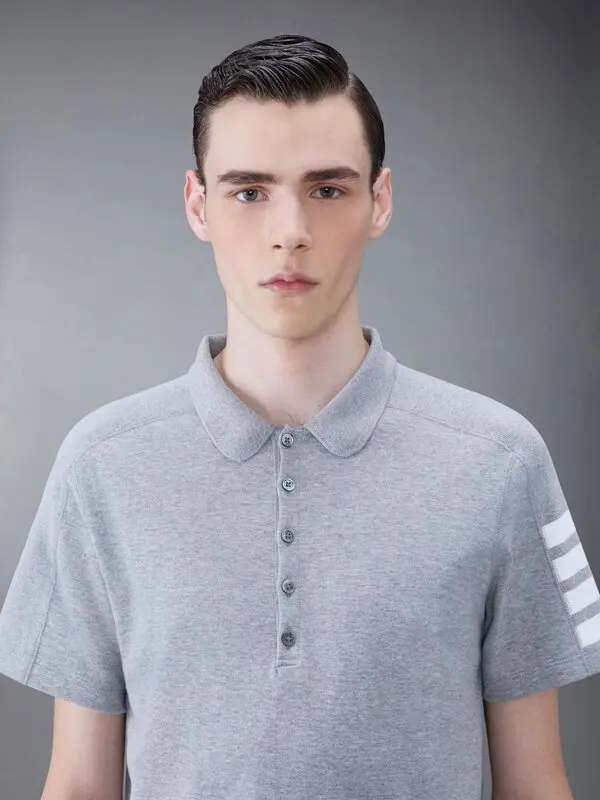 Thom Browne 4-bar Short Sleeve Polo Shirt - Light Gray
