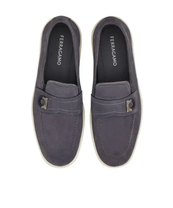 FERRAGAMO Gancini Boat Shoe Loafer - Stromboli Sand