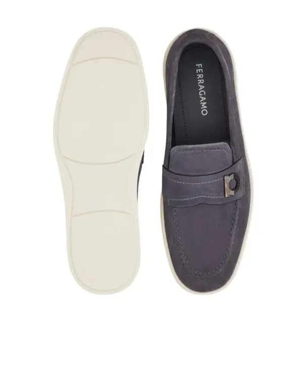 FERRAGAMO Gancini Boat Shoe Loafer - Stromboli Sand