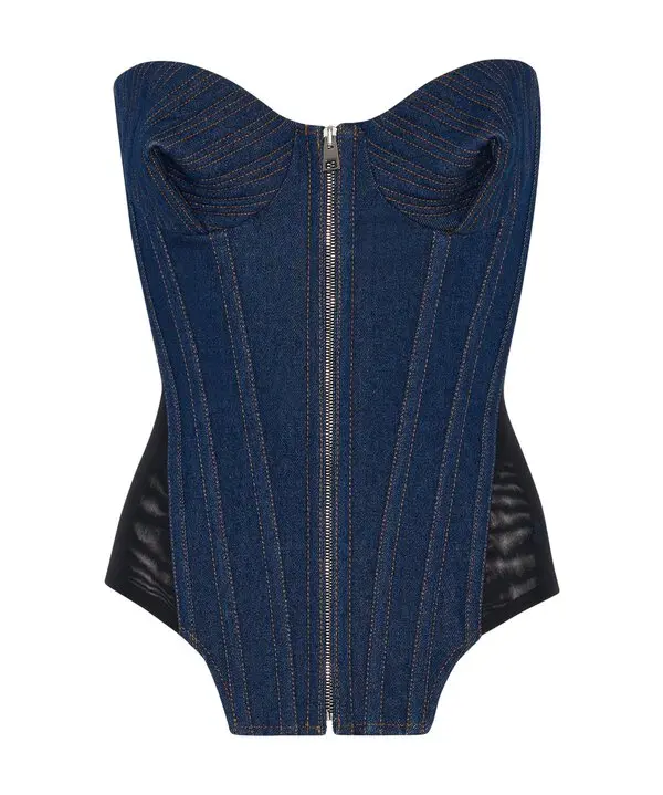 JEAN PAUL GAULTIER Topstitched Zip Corset Top