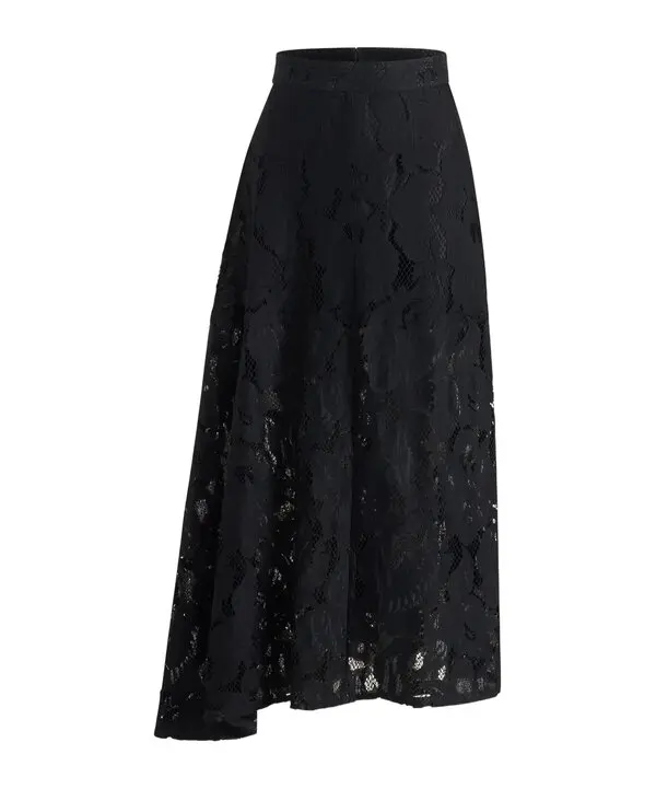 PATOU Asymmetric Midi Skirt - Black
