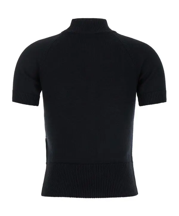 VIVIENNE WESTWOOD Orb Embroidered High Neck Knit Top - Black
