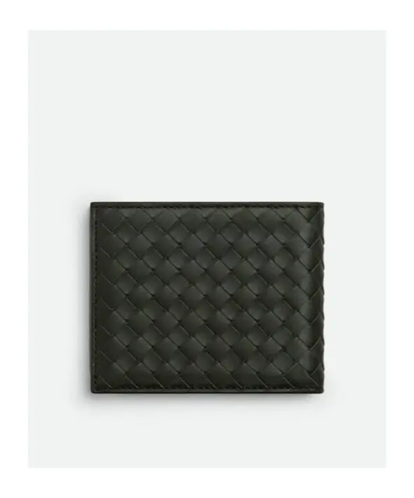 Bottega Veneta Intrecciato Piccolo Bi-fold Wallet - Dark Green