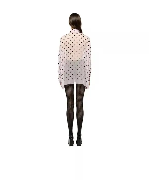 Prada Embellished Polka Dot Chiffon Shirt