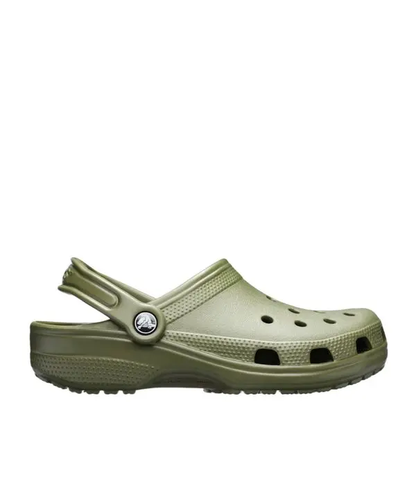 CROCS Round-toe Clogs With Ventilated Front And Heel Strap - Green