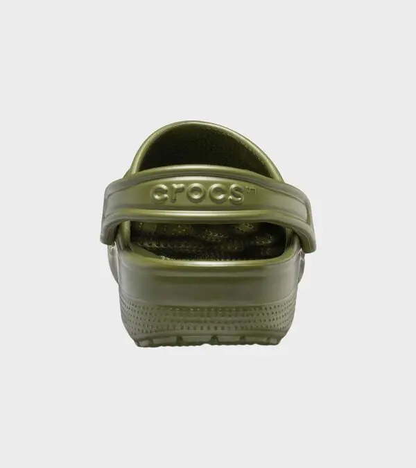 CROCS Round-toe Clogs With Ventilated Front And Heel Strap - Green