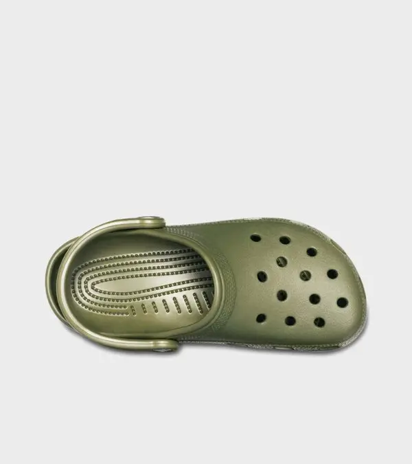 CROCS Round-toe Clogs With Ventilated Front And Heel Strap - Green