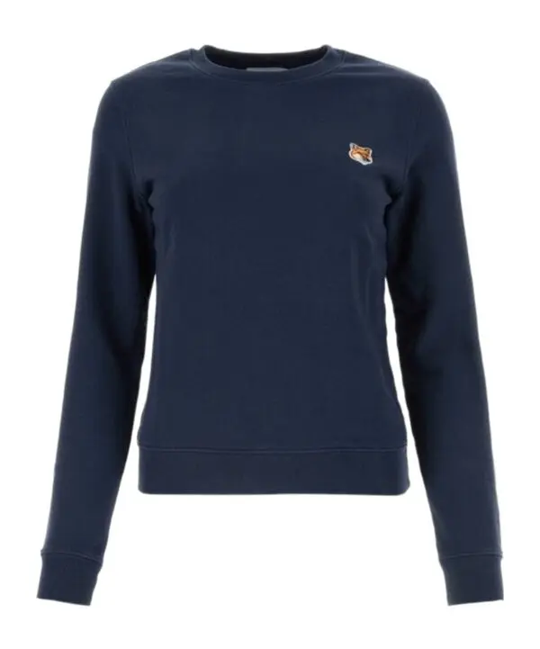 Maison Kitsuné Crewneck Sweatshirt With Fox Head Patch - Blue