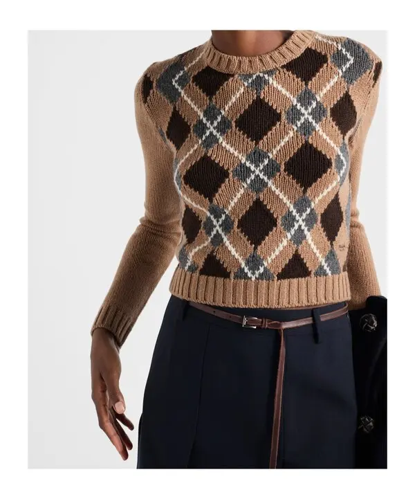 Prada Argyle Crewneck Jumper
