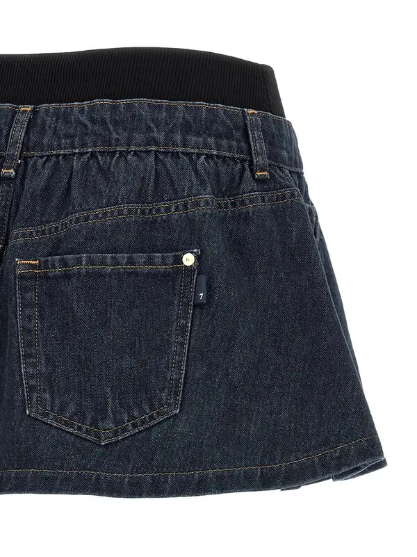 7 For All Mankind Five-pocket Denim Mini Skirt