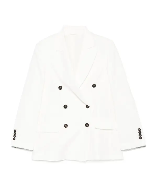 Brunello Cucinelli Double-breasted Blazer With Peak Lapels - White