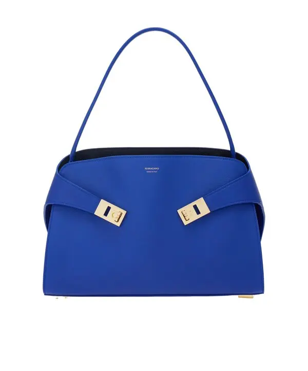 FERRAGAMO Hug Soft Shoulder Bag - Klein/midnight Blue