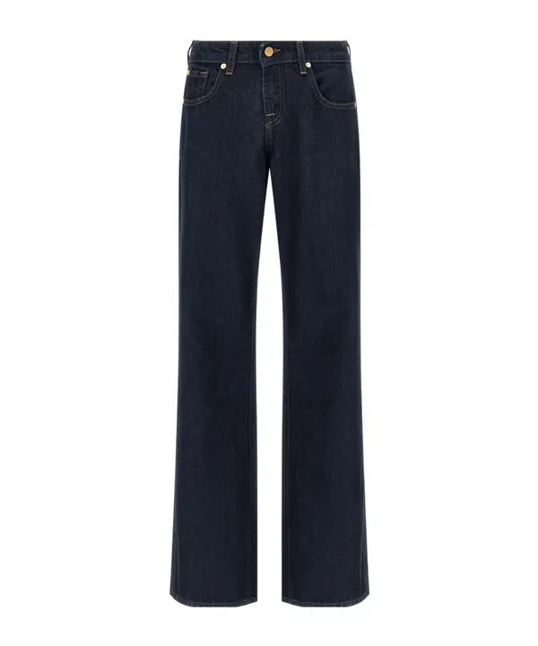 7 For All Mankind Contrast Stitching Five Pockets Jeans - Black