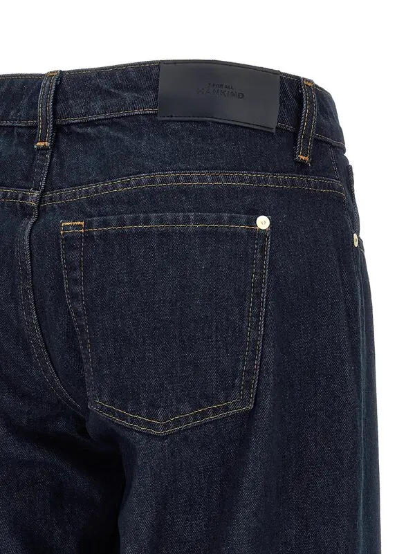 7 For All Mankind Contrast Stitching Five Pockets Jeans - Black