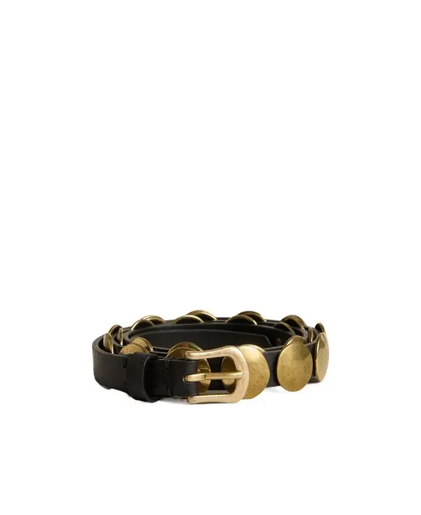 GOLDEN GOOSE Trinidad Studded Leather Belt - Black