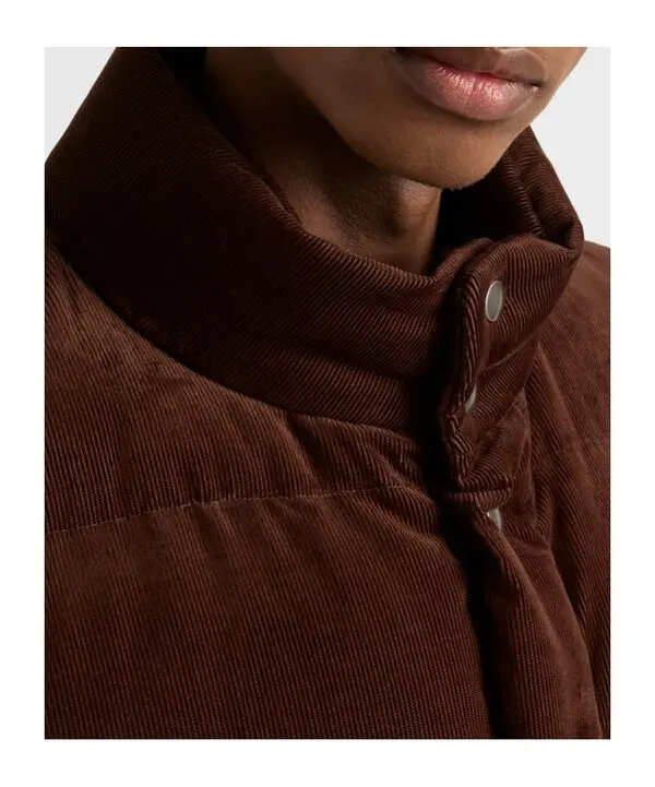 Prada Triangle-logo Button-up Down Jacket - Cocoa Brown