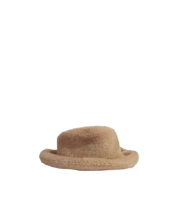 Ruslan Baginskiy Fur Wide Brim Hat - Brown