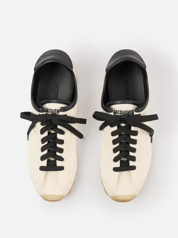 Jacquemus Low-top Canvas And Leather Sneakers - White