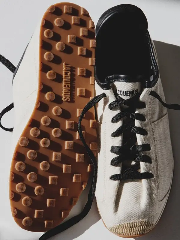 Jacquemus Low-top Canvas And Leather Sneakers - White