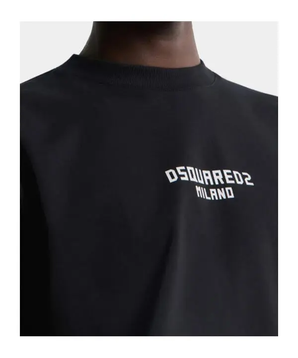 Dsquared2 Logo Printed Crewneck T-shirt - Black