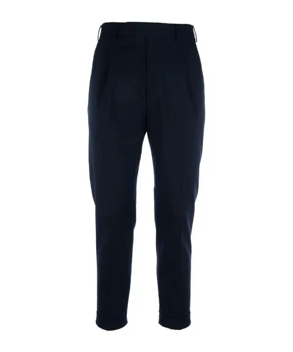 PT TORINO Rebel Turn-up Hem Tapered Trousers - Black